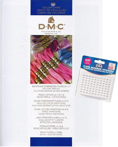 Amazon.com: DMC Color Card and Floss Stickers Bundle : Arts, Crafts ...