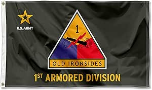 Amazon.com : US Army 1st Armored Division Banner Grommet 3x5 Flag ...