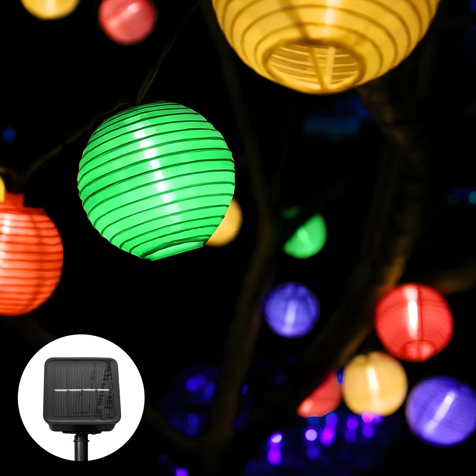 Ausolee Solar Lichterkette Lampion Außen,5.5 Meter 20 LED Laternen 8 ...