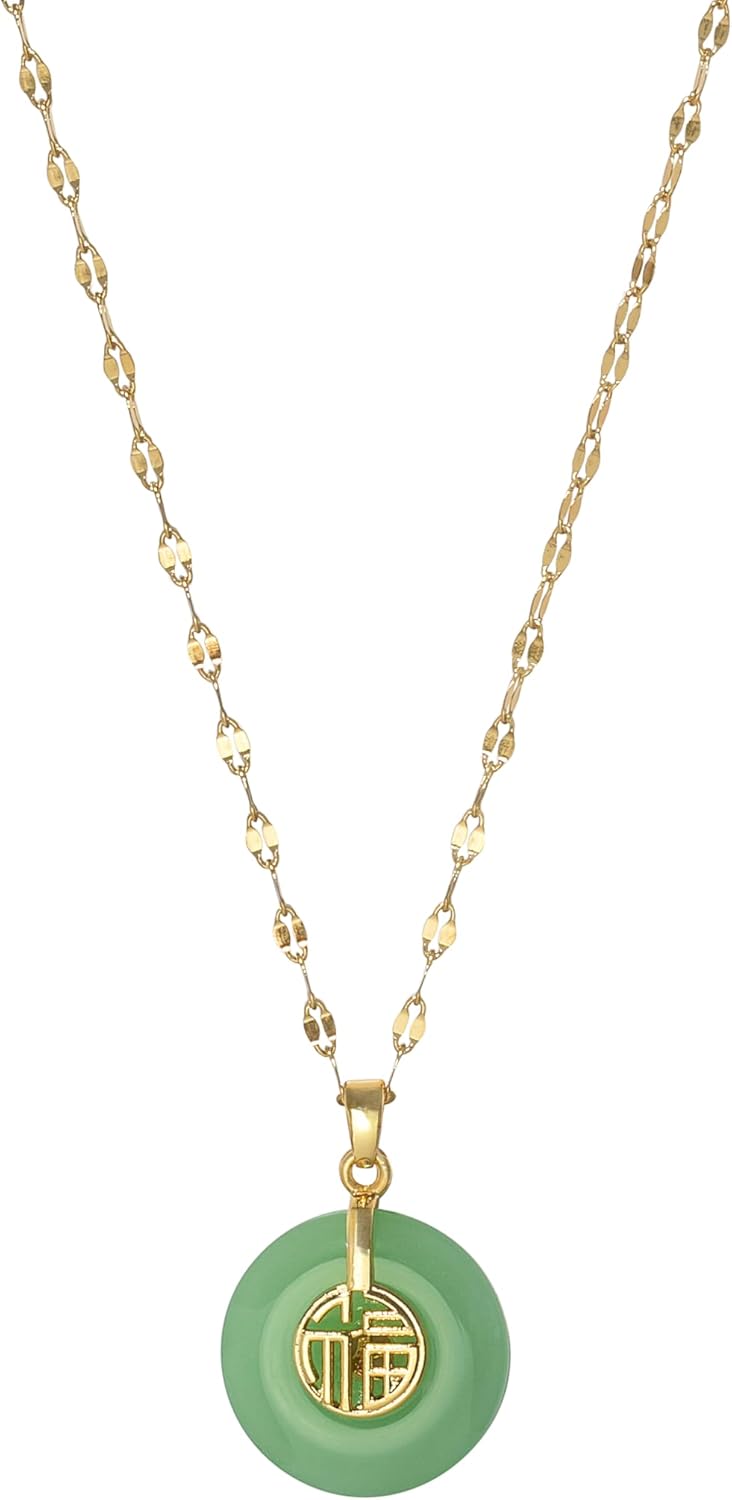 Amazon.com: emmandsophie Green Jade Necklace | Authentic Good Fortune ...