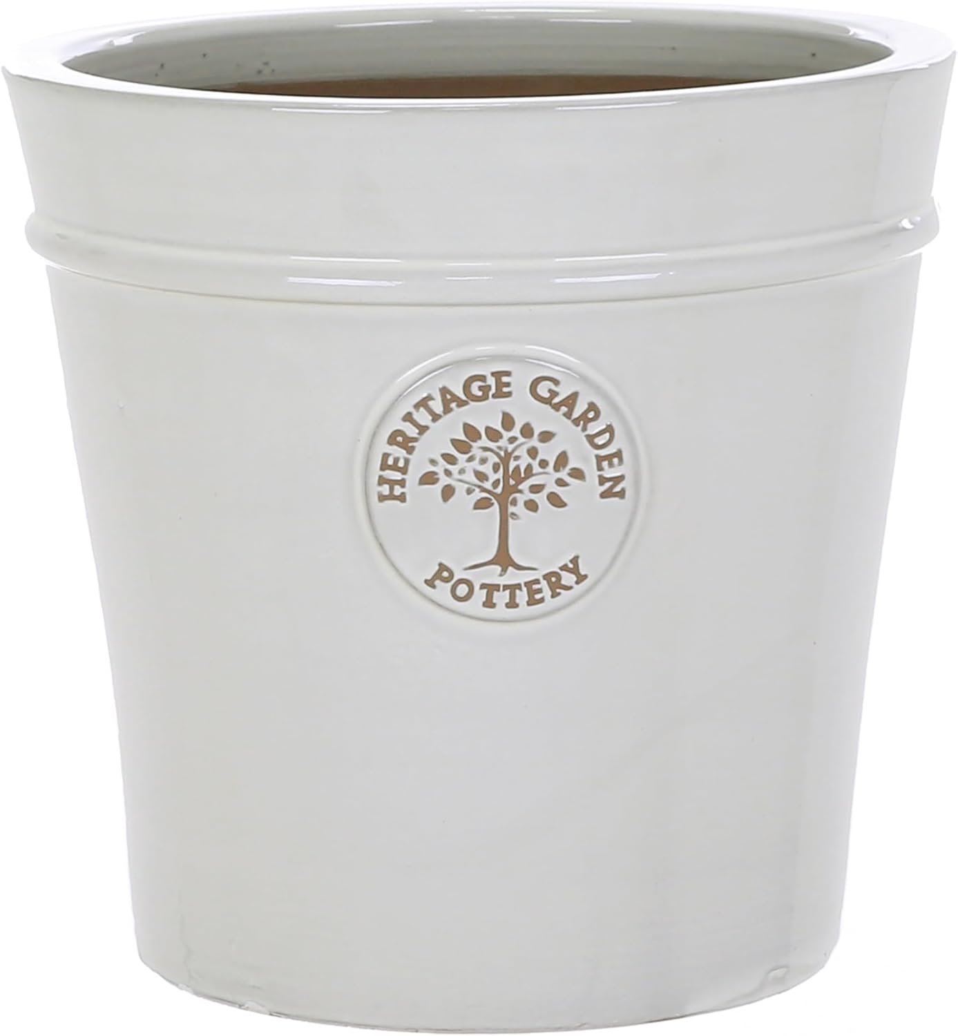 MAISONICA Large 33cm White Heritage Garden Ceramic Planter Plant Flower ...