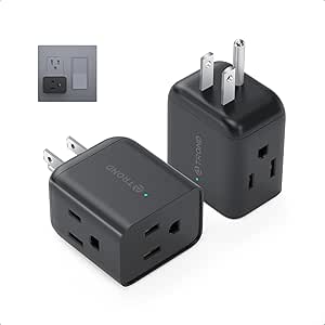 TROND Multi Plug Outlet Extender 2 Pack - Horizontal Electrical Wall ...
