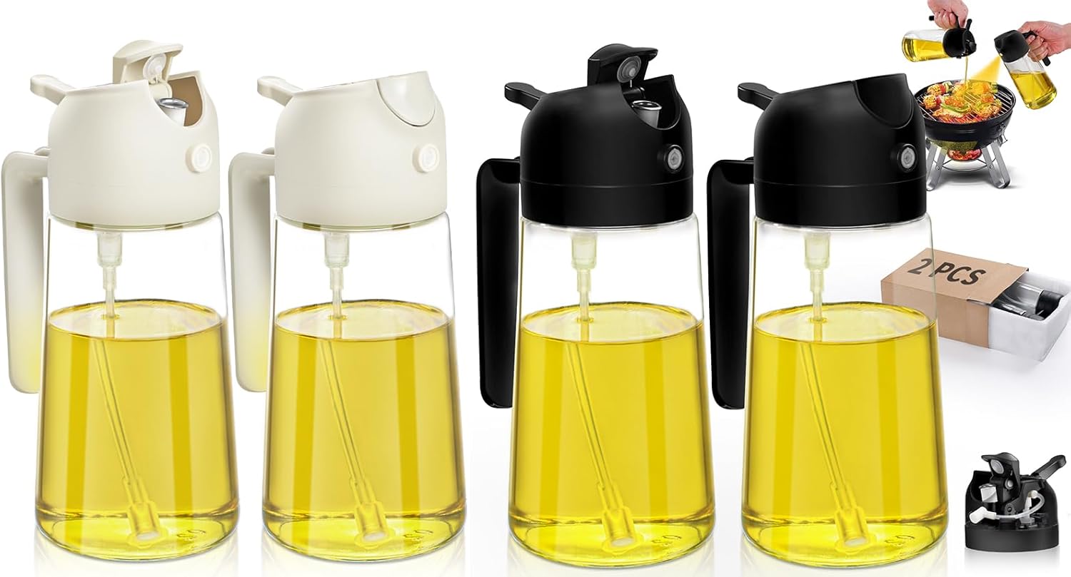 Amazon.com: DWTS DANWEITESI Oil Sprayer for Cooking 2pcs White+2 in 1 ...