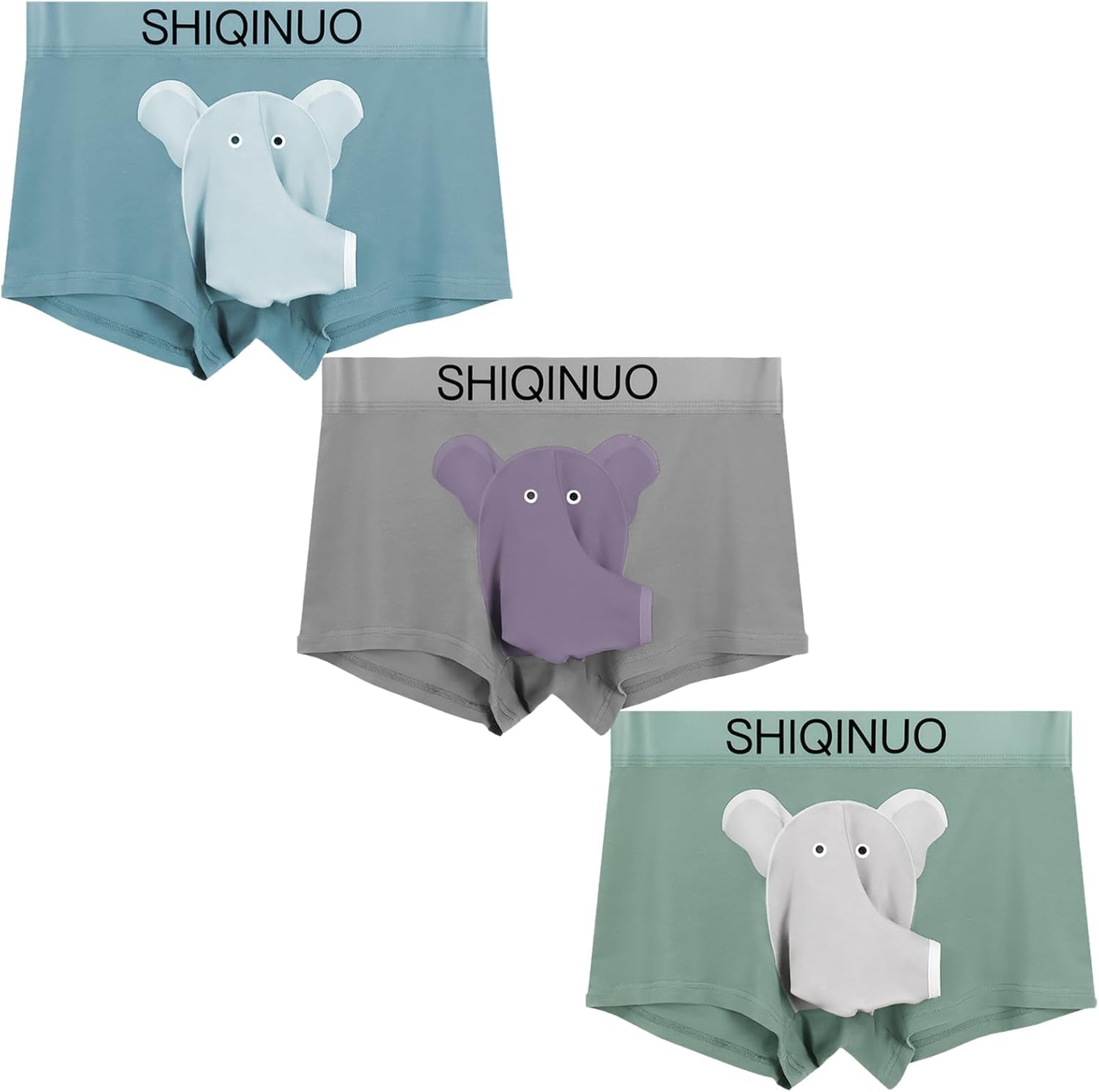 SHIQINUO Elephant Trunk Underwear for Men-Fun Novelty Boxer Briefs with ...