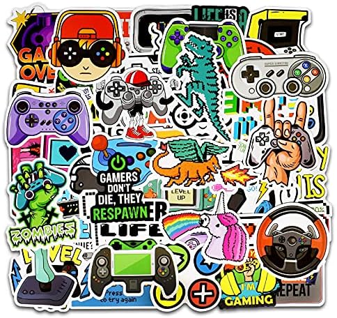 LYLSDSB 50Pcs Gamer Stickers Vinyl Gamer Waterproof Stickers for Laptop ...