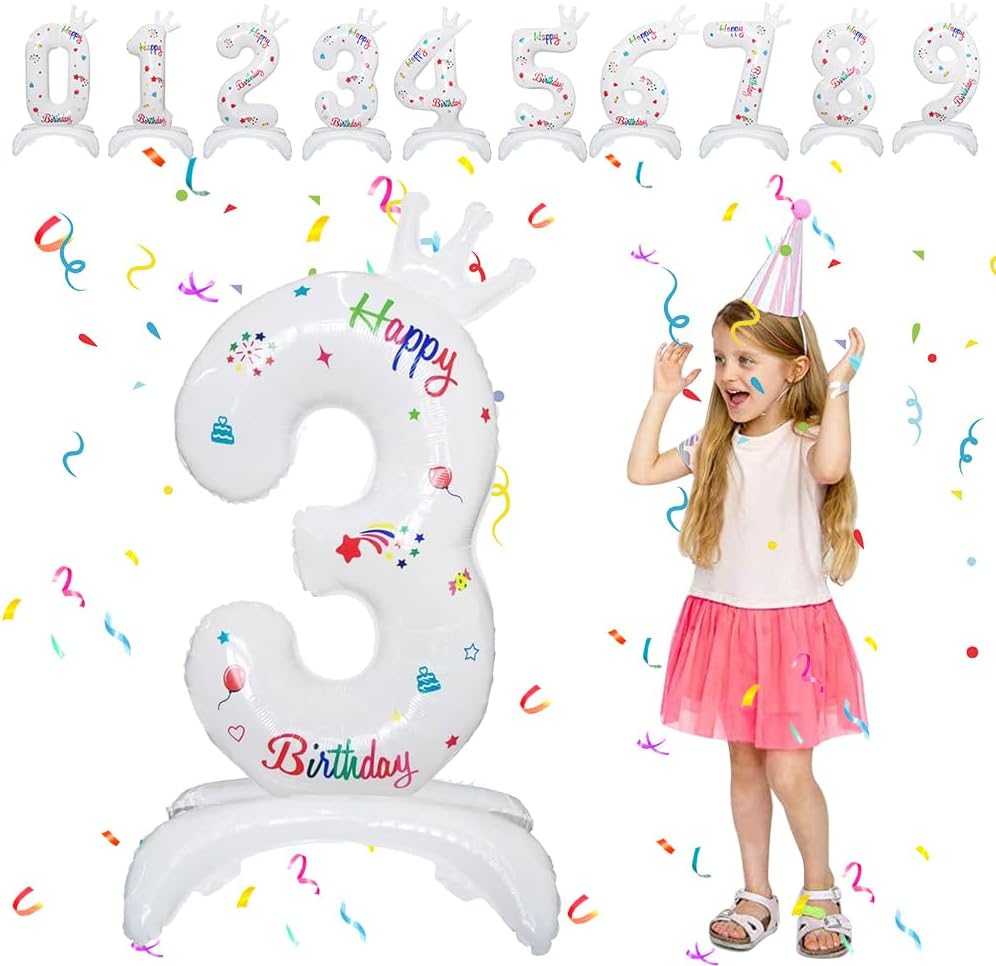 Amazon.com: 32 Inch Number Balloons | Number 3 Balloon for 3 Years Old ...