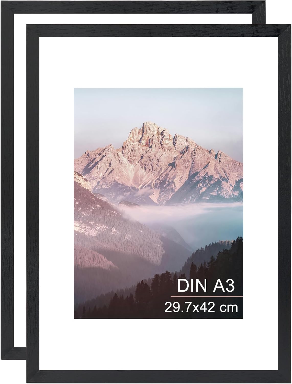 OMISHE A3 Solid Wood Picture Frame, 11.7x16.5 Inch Black Picture Frame ...
