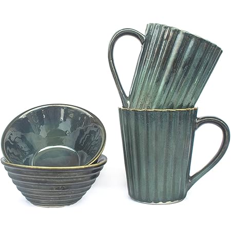 Buy Creative Glut Stylish Ceramic Coffee Mugs with Bowls Handmade ...