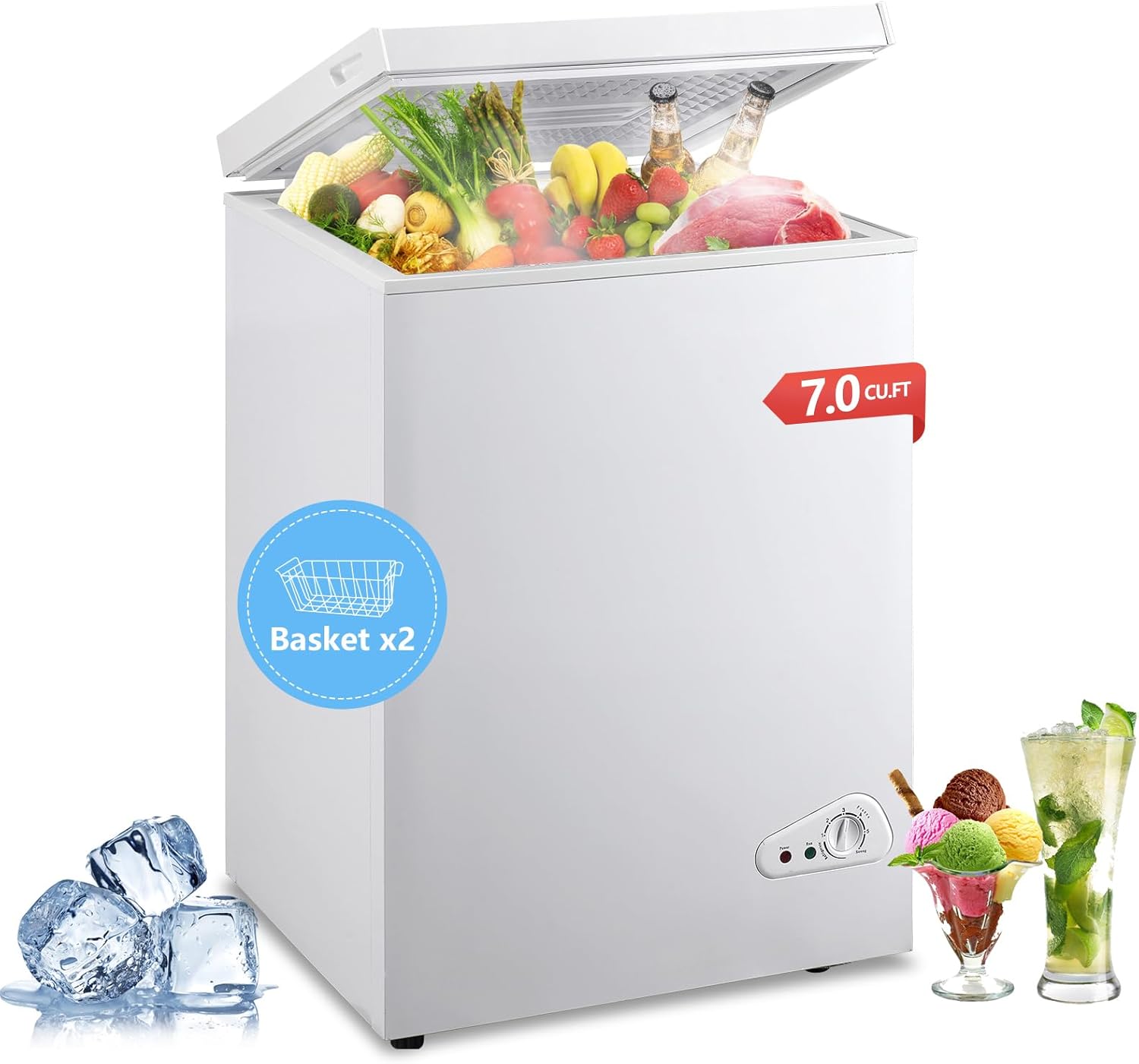 Amazon.com: BINMIT 7.0 Cu.Ft Chest Freezer, Deep Freezer with a ...