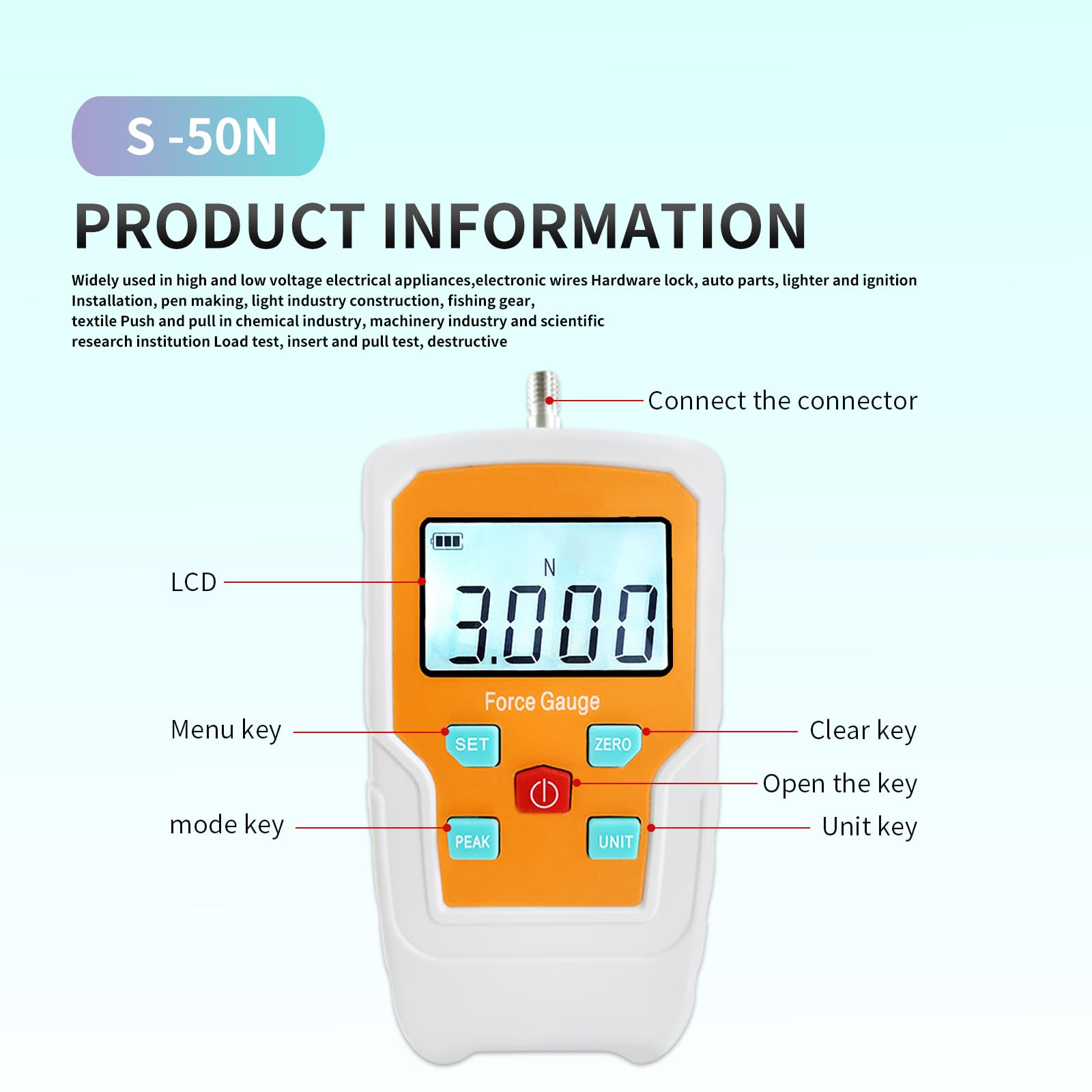 Snapklik.com : Digital Force Gauge Push And Pull Meter Dynamometer ...