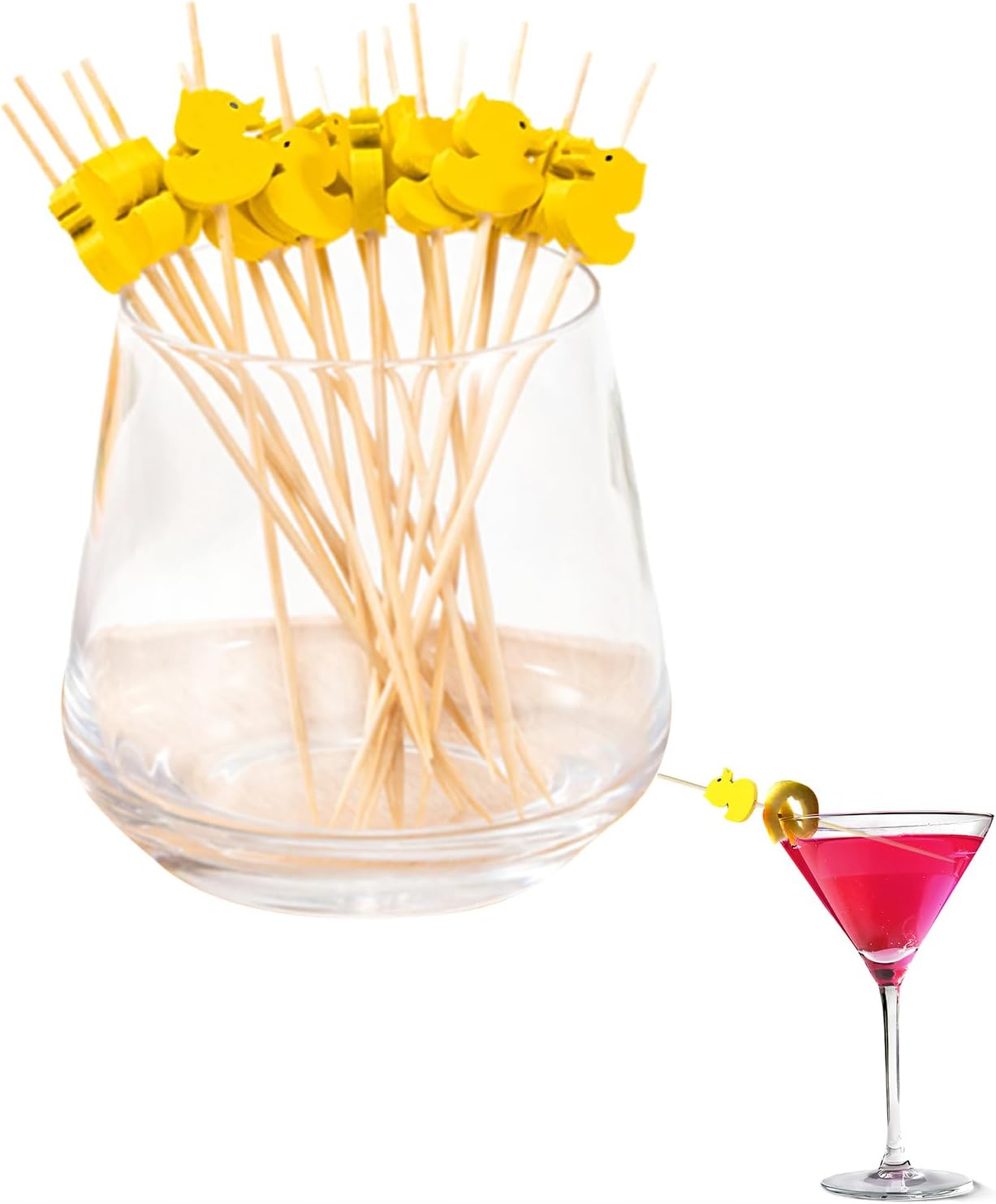 Amazon.com | 100Pcs Yellow Duck Party Decorations Toothpicks for ...