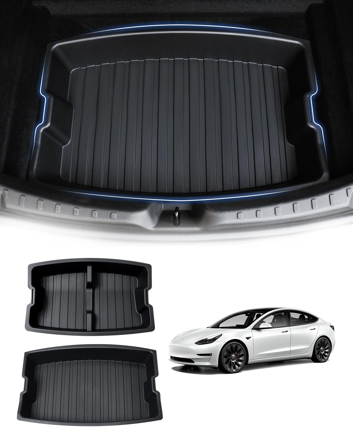 Amazon.com: Shademax 2024 Model 3 Rear Trunk Organizer Custom Fit for ...