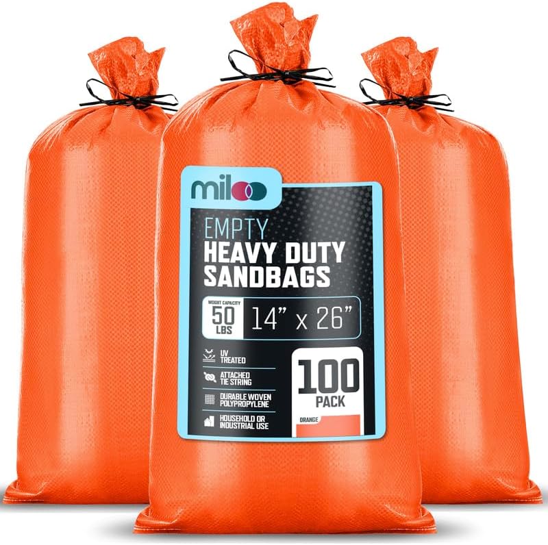 Amazon.com: Orange Heavy Duty Sand Bags for Flooding - 50 lb Empty ...