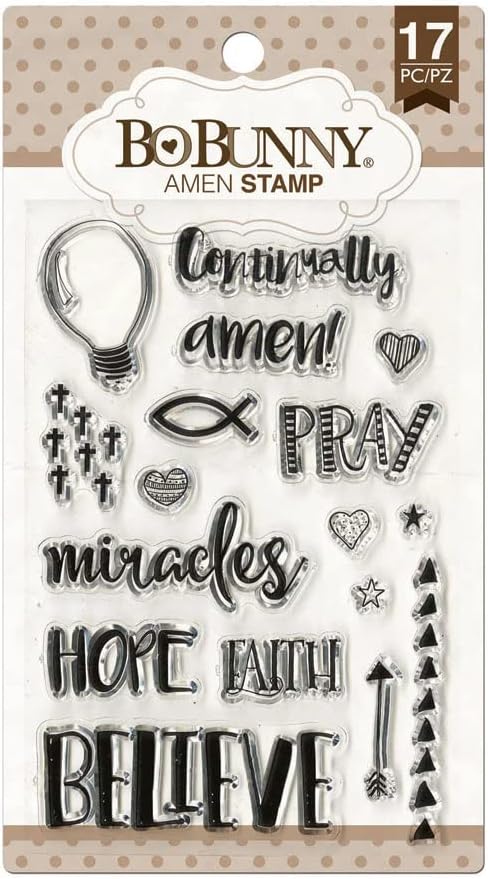 Amazon.com: Bo Bunny 12105436 Stamps, Amen, Clear : Arts, Crafts & Sewing