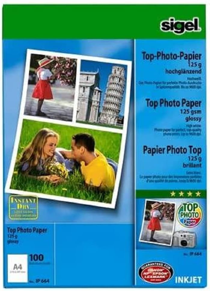 Amazon.com : Sigel IP664 InkJet Top Photo Paper, glossy, 84.5 lbs, A4 ...