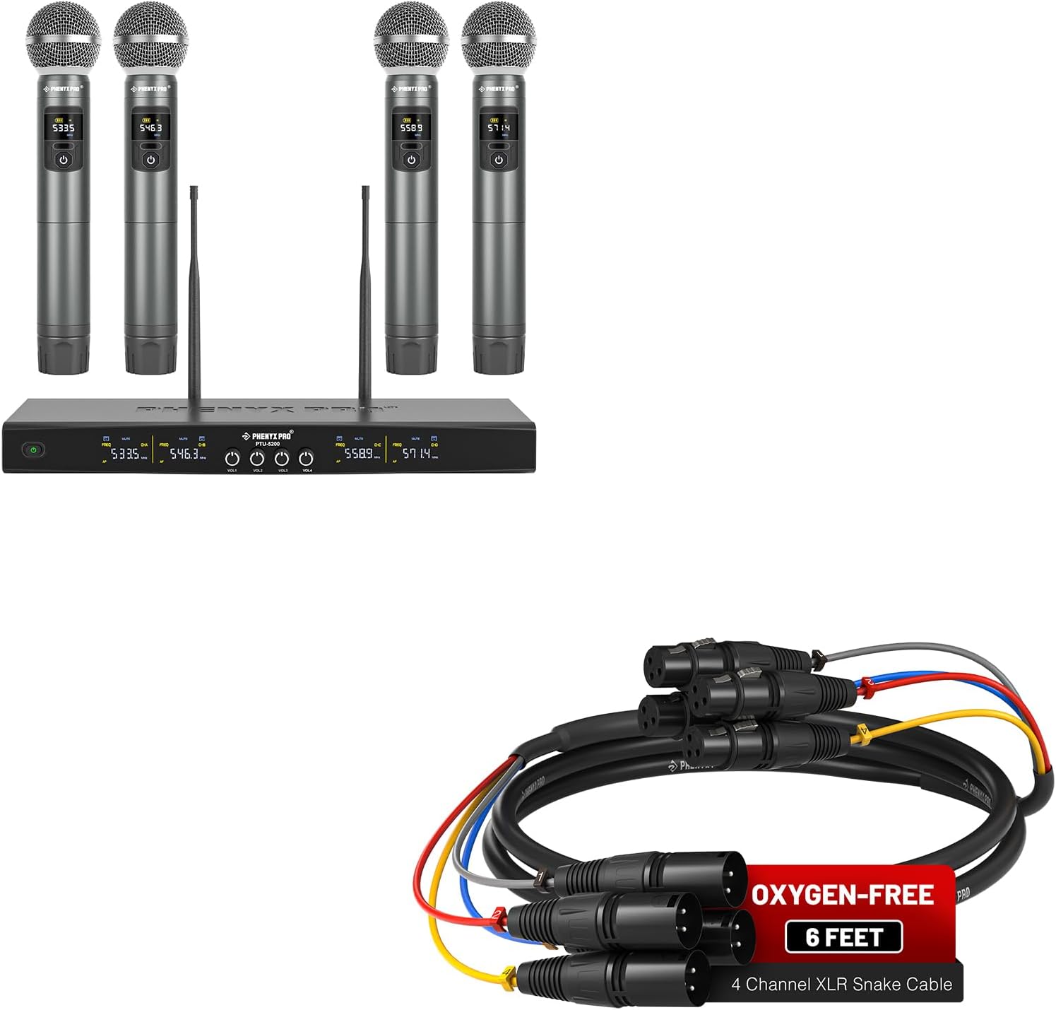 Amazon.com: Phenyx Pro UHF Wireless Handheld Microphone System PTU-5200 ...