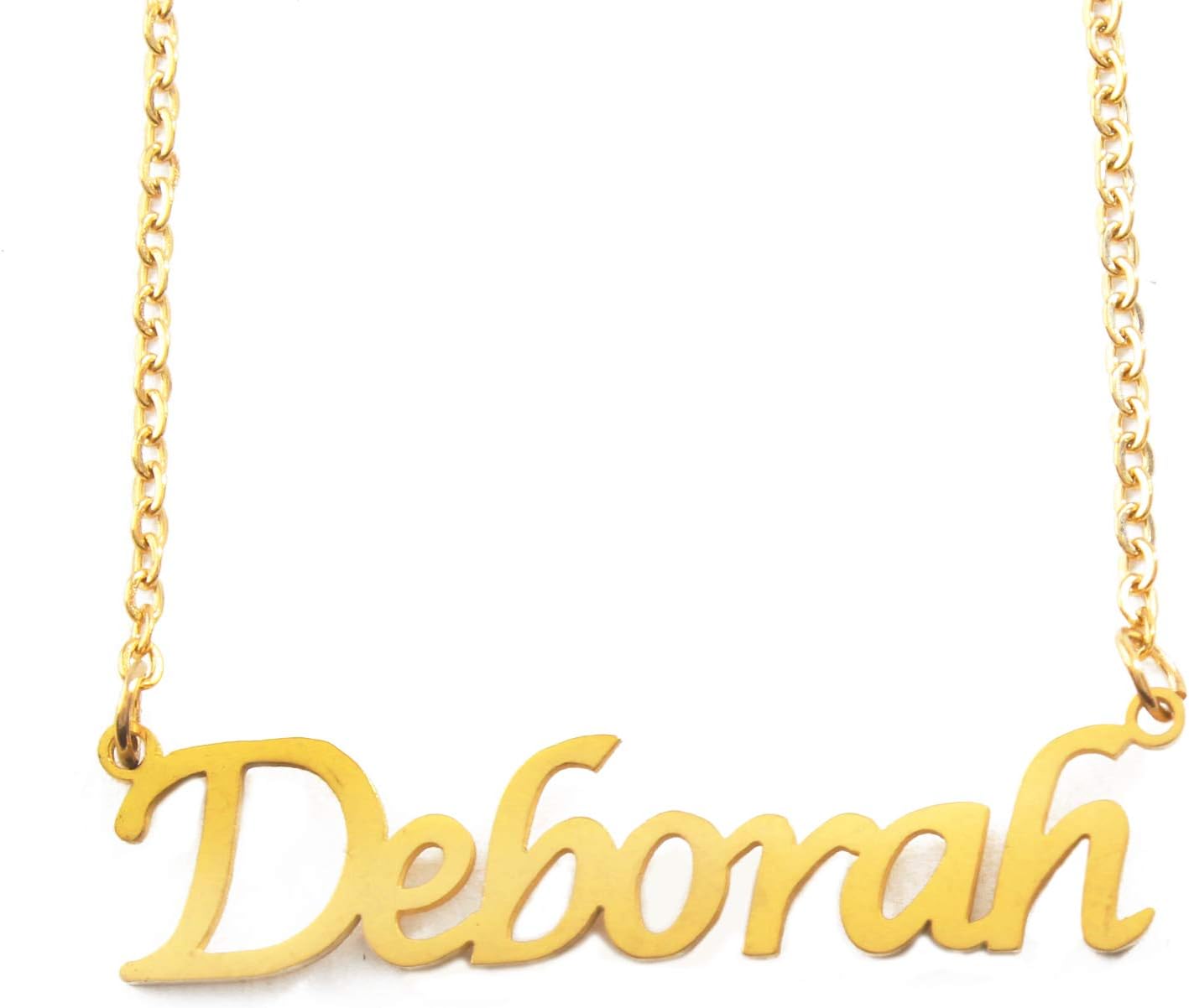 Amazon.com: Zacria Deborah Name Necklace 18ct Gold Plated Personalized ...
