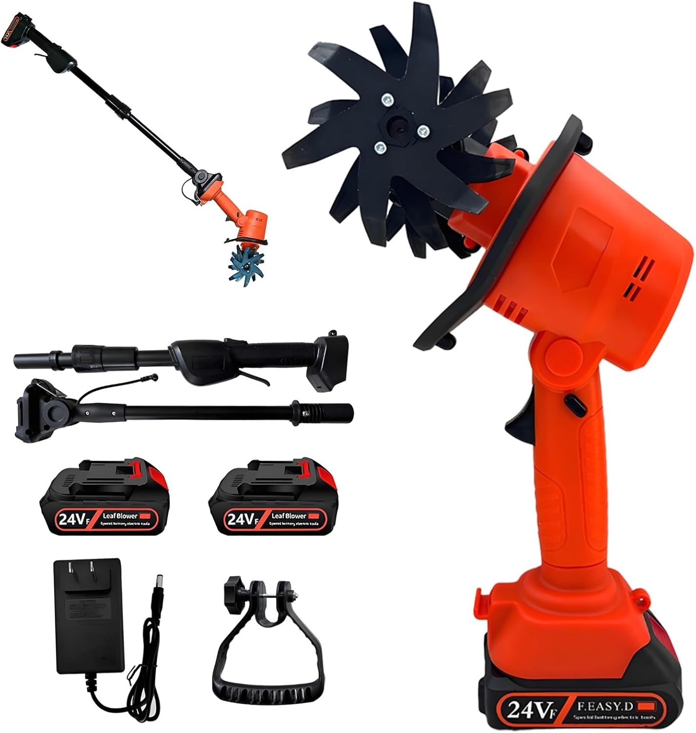Amazon.com : 24V Cordless Tiller Cultivator, Handheld Electric Garden ...