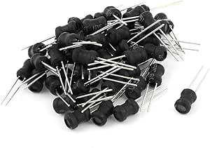 50Pcs 1mH 250mA 5x7mm 10% Tolerance Shielded Radial Lead Inductor Black ...