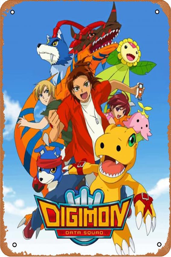 Amazon.com : Digimon Data Squad Vintage Metal Tin Signs Kitchen Wall ...