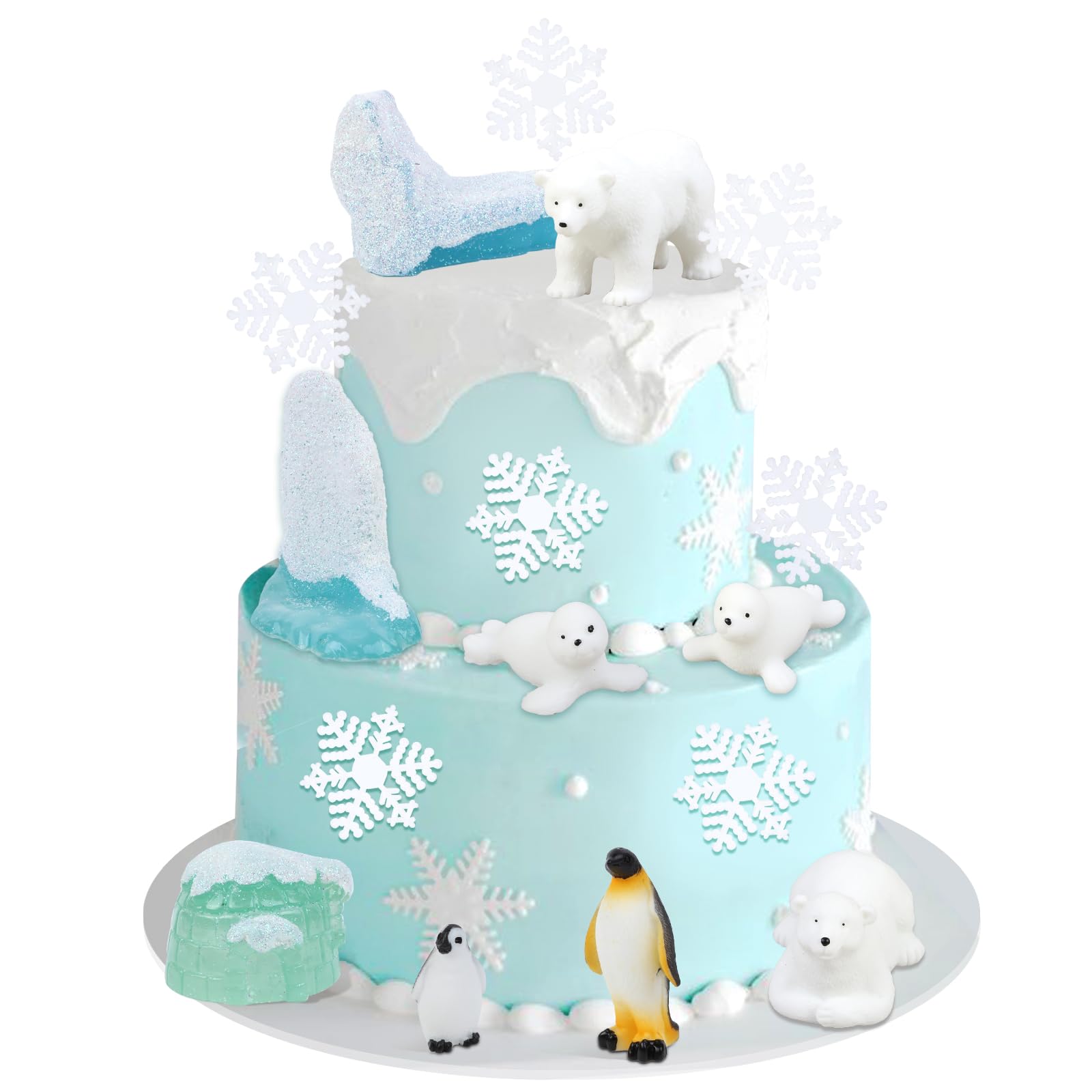 Amazon.com: Cheereveal Polar Animals Theme Cake Decorations Set ...