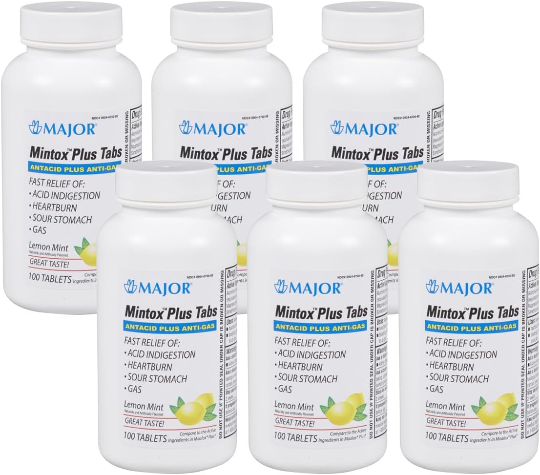 Amazon.com: Major Mintox Plus Tabs - Antacid Plus Anti-Gas Tablets ...