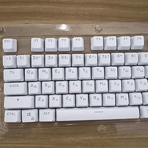 Amazon.com: Jesscasday 104 Keycaps ABS Russian Translucent Backlight ...