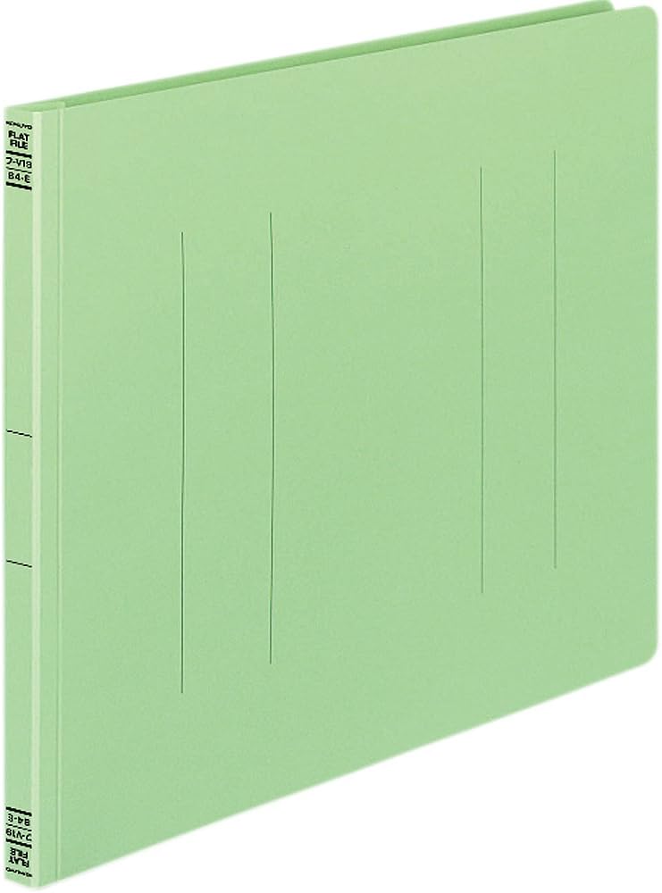 Amazon | コクヨ ファイル フラットファイル 紙表紙 樹脂製とじ具 2穴 B4横 150枚収容 緑 フ-V19G | フラットファイル ...