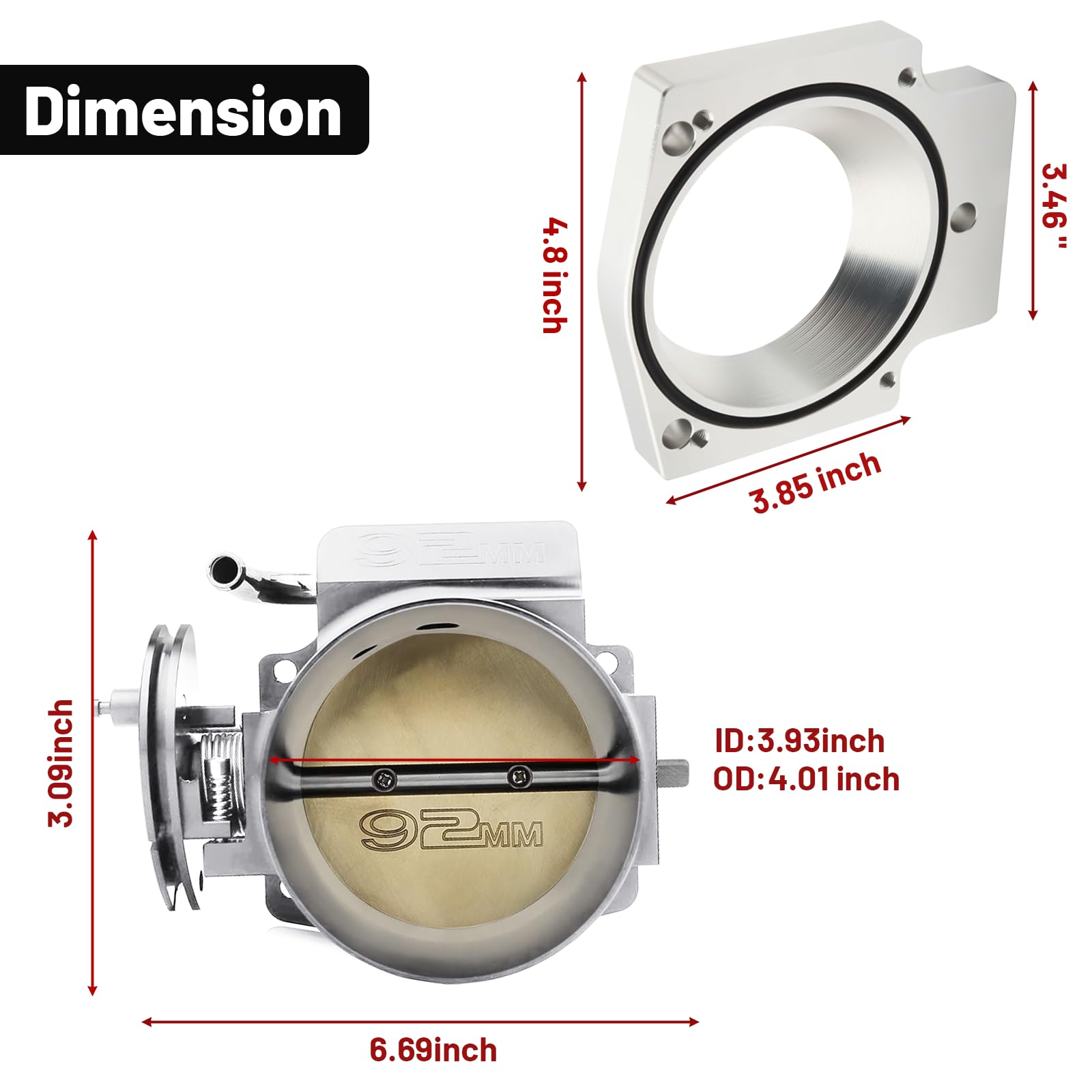 Snapklik.com : Endxedo 92MM Throttle Body