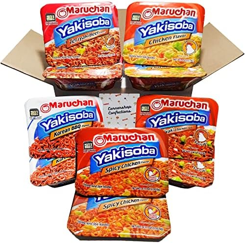 Amazon.com: Yakisoba Noodle 10 Tray Bulk Variety Pack - 5 Flavors ...