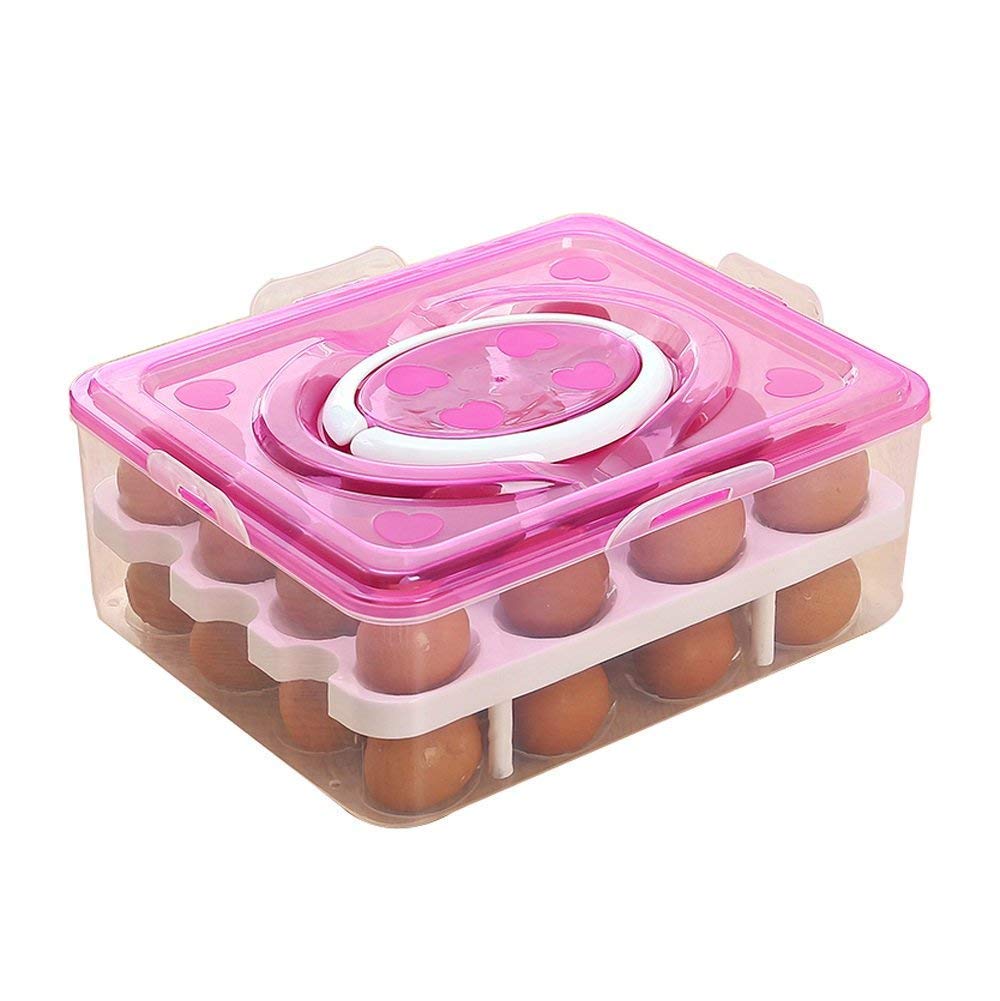 DIKPUL GROUP Double Layer Plastic Egg Box All in One 32 Grid Egg Holder ...