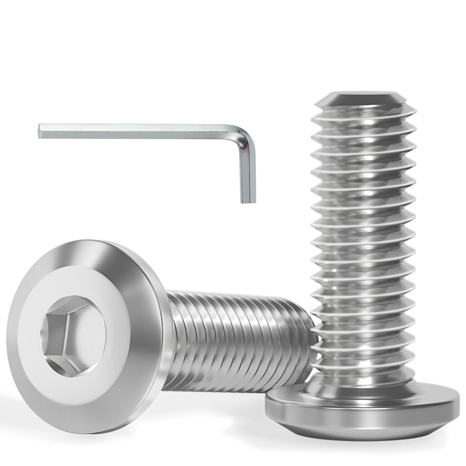 VGBUY M6-1.0 x 8 mm 100Pcs Flat Head Hex Socket Cap Screws Bolts,304 ...