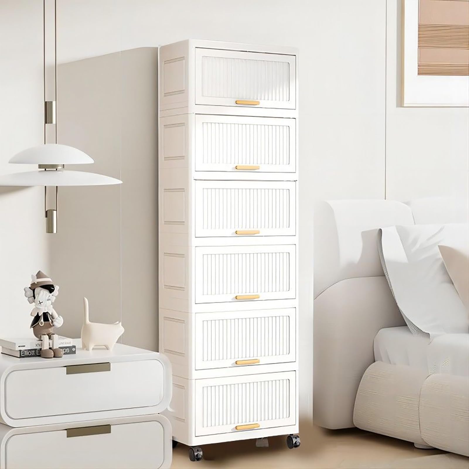 15.75" Side Wide 6-Layers Flip Open Storage Box, Wardrobe Storage Boxes ...