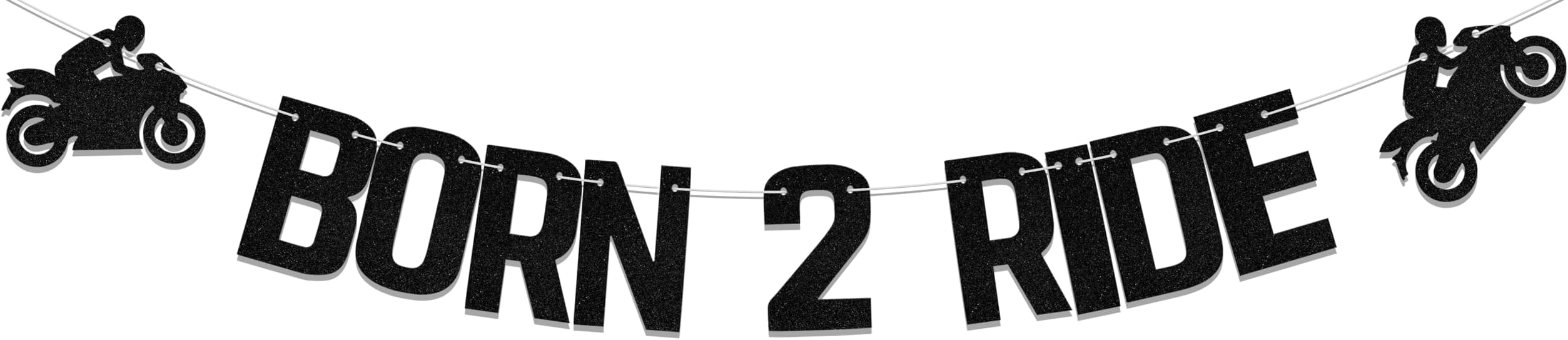 Amazon.com: KEWUFD Born 2 Ride Banner, Black, 2nd Birthday Party ...