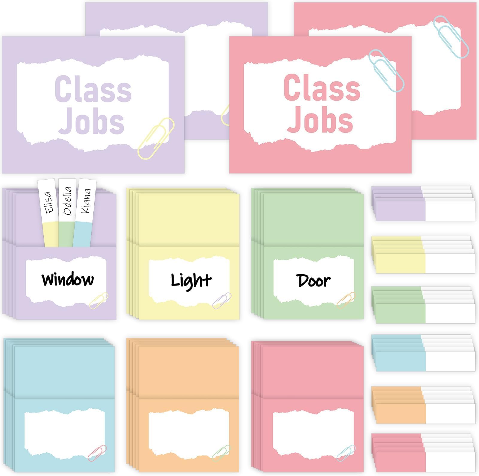 Amazon.com: QOUBAI 112 Pcs Pastel Class Jobs Bulletin Board Set ...
