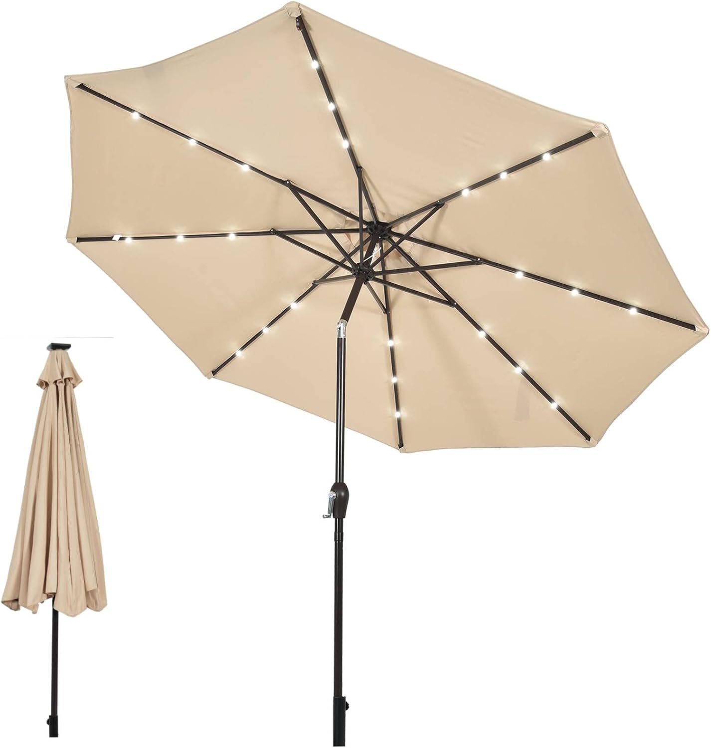 TANGZON 2.7M/3M Garden Parasol Umbrella, Tilting Patio Umbrella with 18 ...