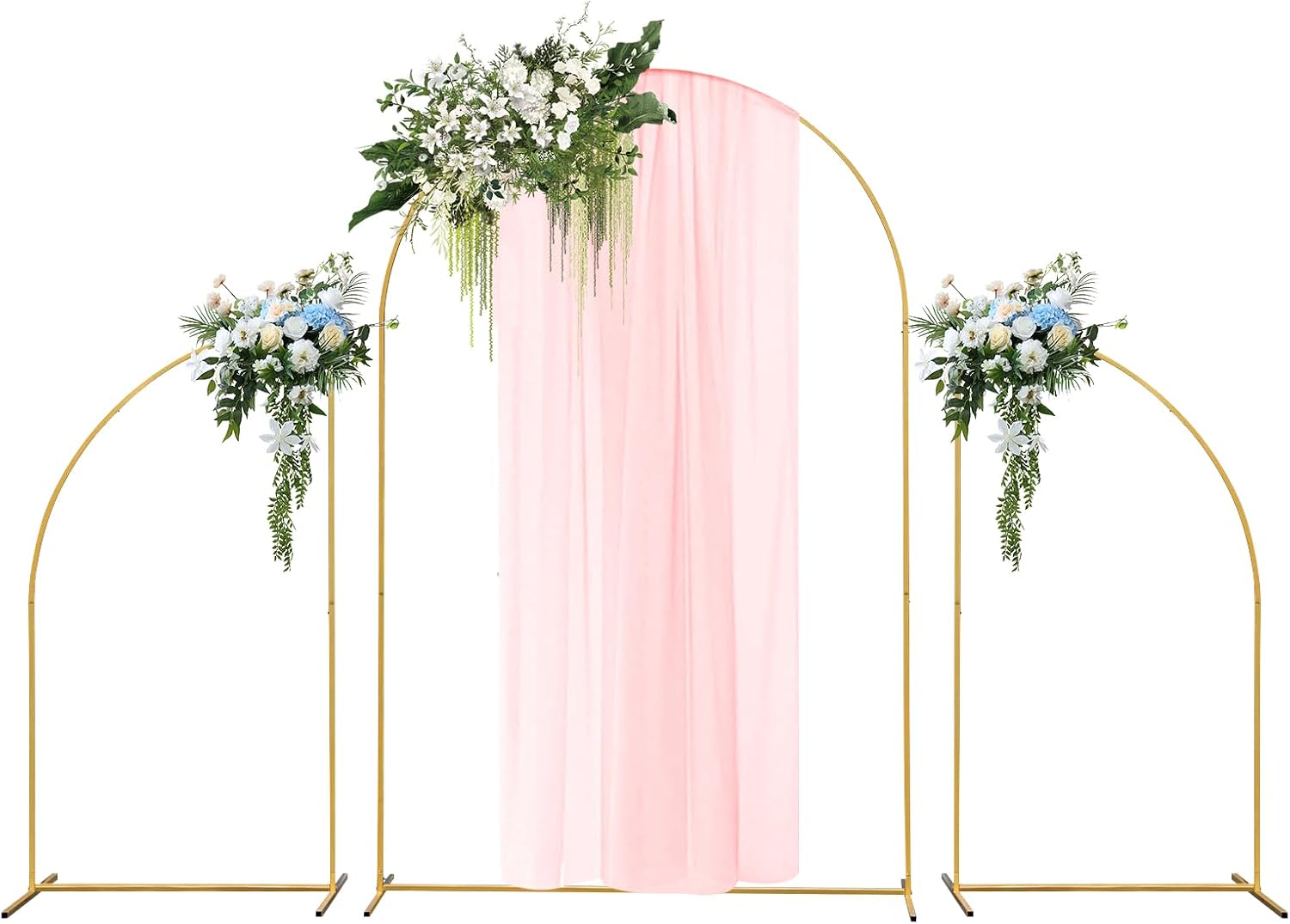 Amazon.com: LiveGo Metal Arch Backdrop Stand Set of 3,Gold Wedding Arch ...