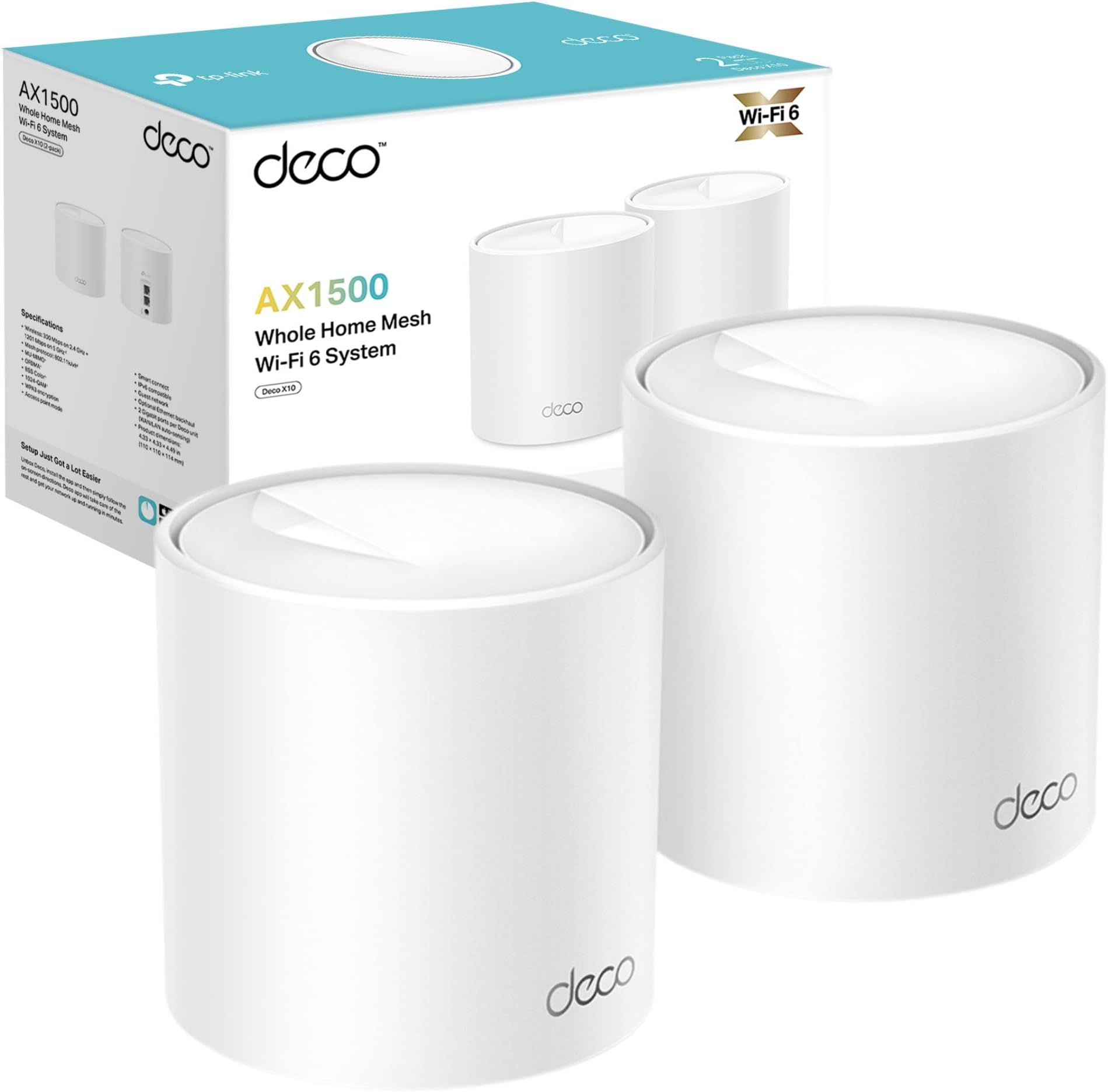 TP-Link Deco X10(3-pack) AX1500Mbps Whole Home Mesh WiFi 6 System, AI ...