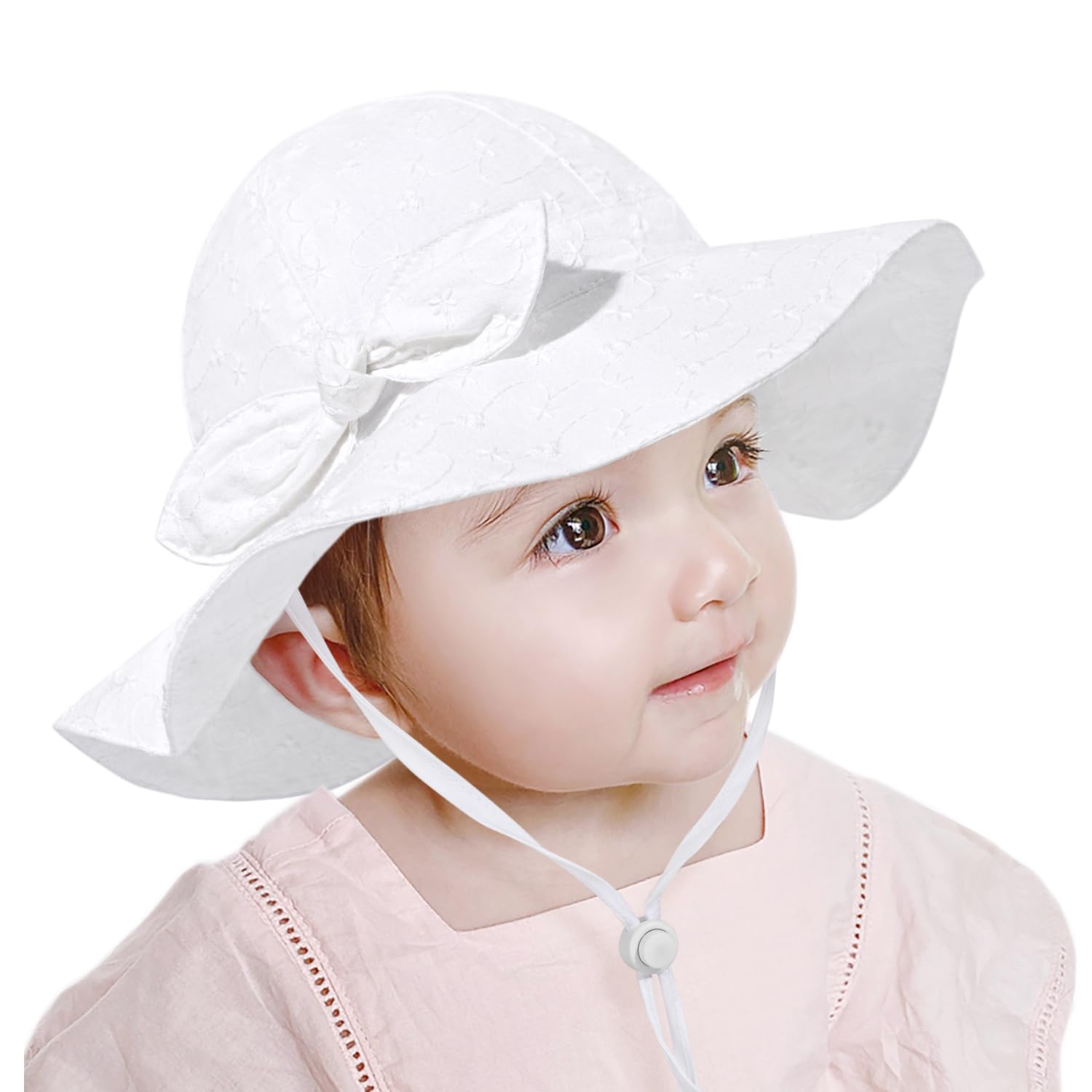 Amazon.com: Baby Girl Sun Hat with UPF 50+ Outdoor Adjustable Beach Hat ...