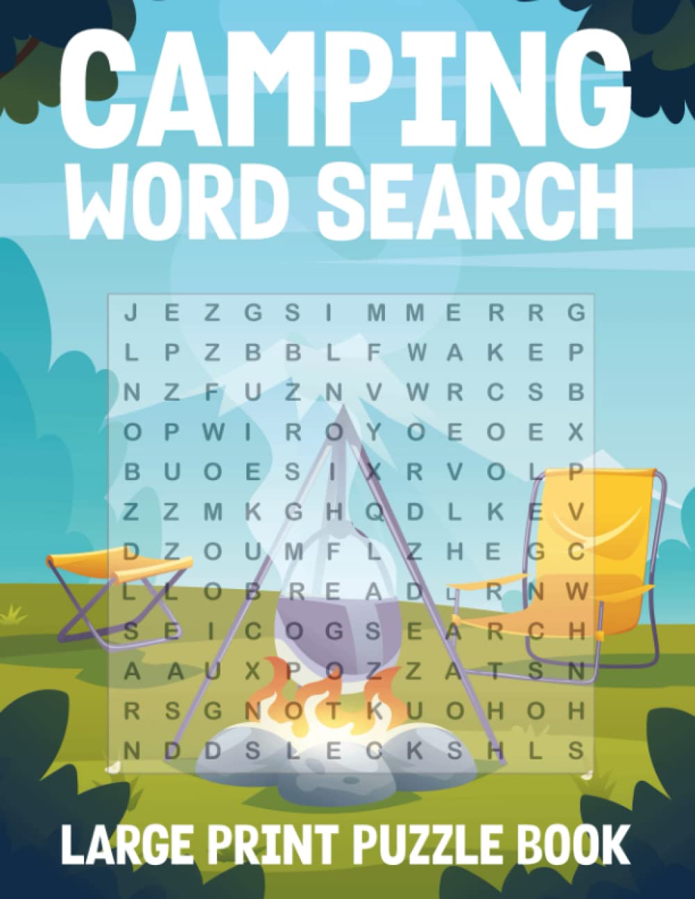 Camping Word Search Puzzle Book For Adults: Camping Word Wordsearches ...