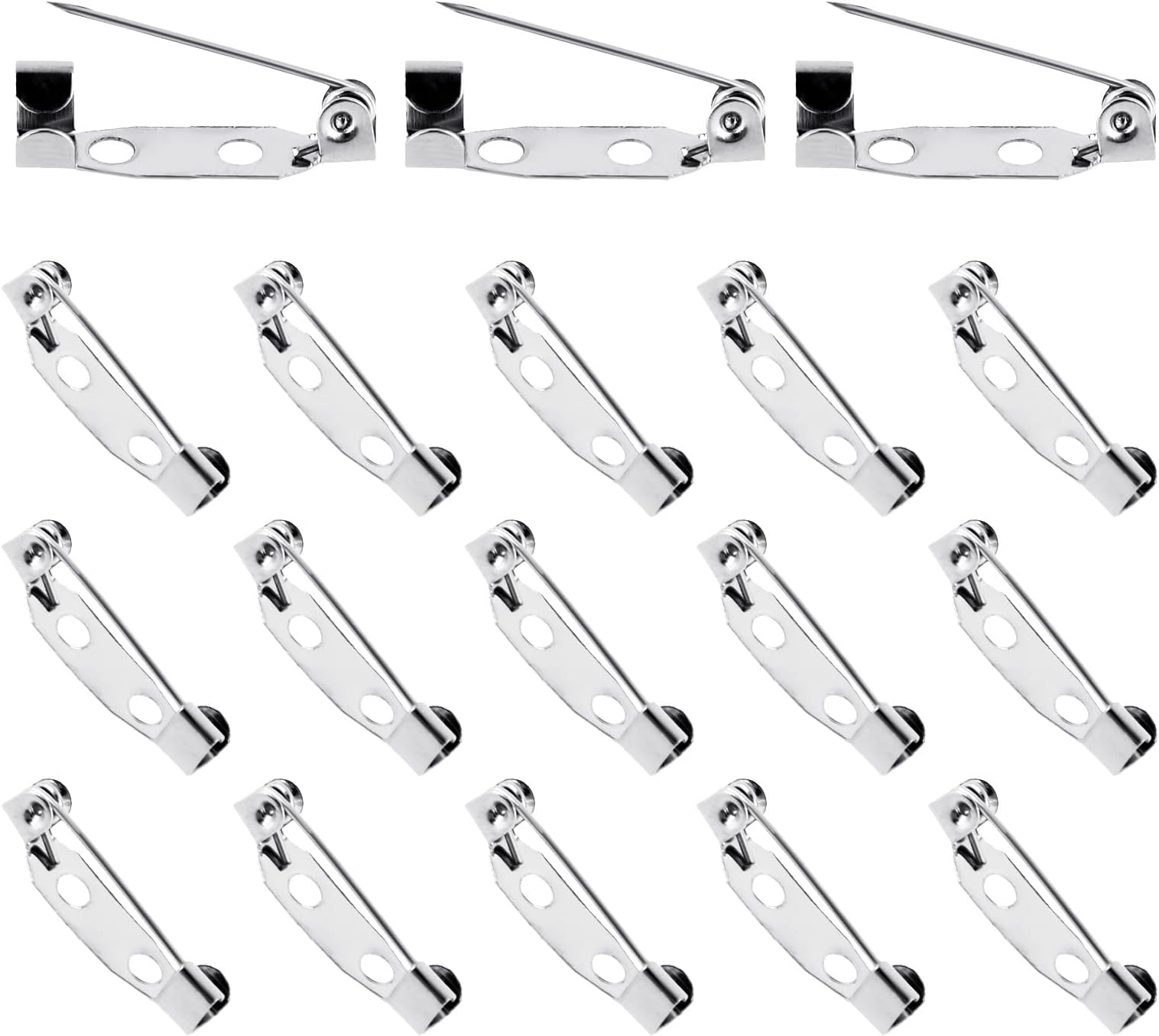 50 Pcs Silver Bar Pins,Brooch Pins,Back Clasp Brooch Secure Brooch Pin ...