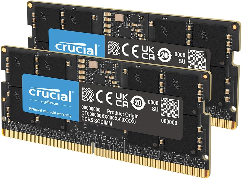 Crucial 32GB DDR5 RAM Kit 2x16GB 5600MHz or 5200MHz Or 4800MHz