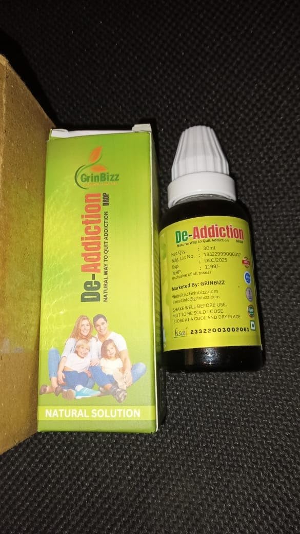 Buy GRINBIZZ De-Addiction Drop Natural Way To Quit Addiction | Help To ...