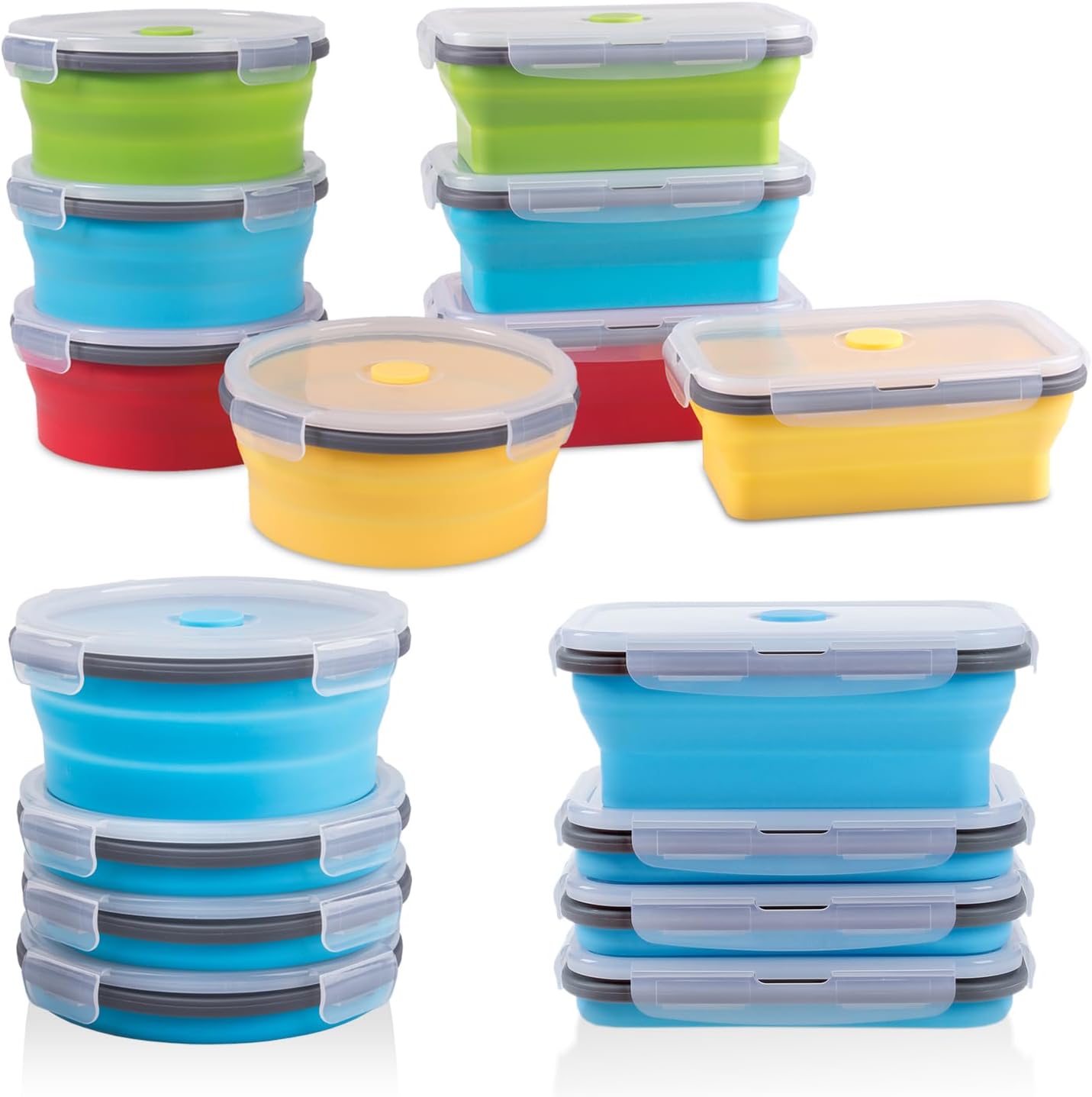 Amazon.com: Annaklin Collapsible Food Storage Containers with Lid & Air ...