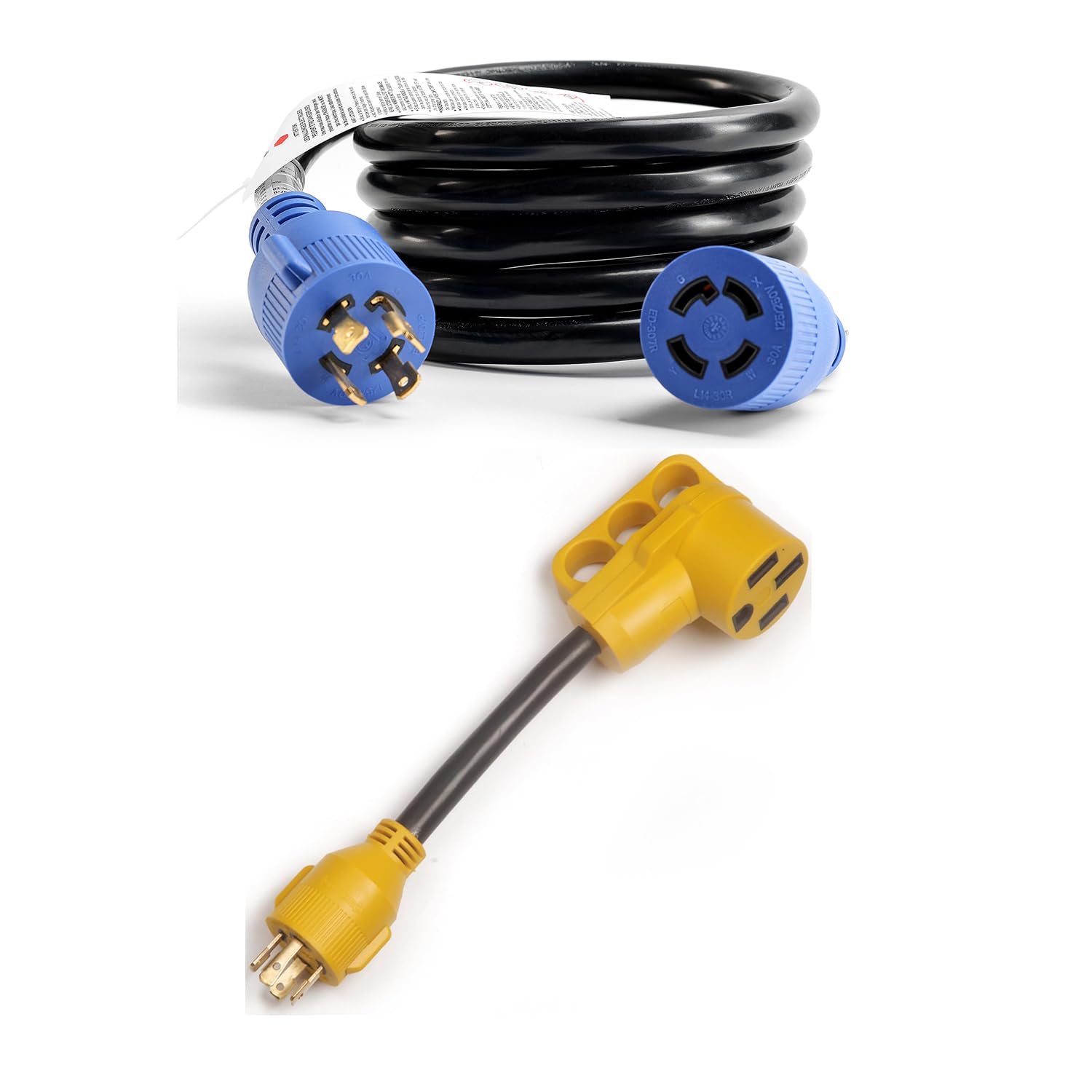 Amazon.com: 12 Inch 4 Prong 30 Amp Generator Plug Adapter Power to 50 ...