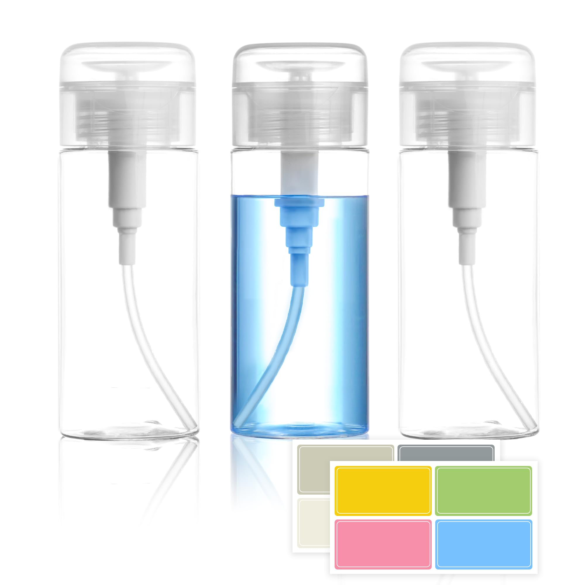 Amazon.com: 3 Pack Push Down Pump Dispenser,5.1oz Clear Push Top Empty ...
