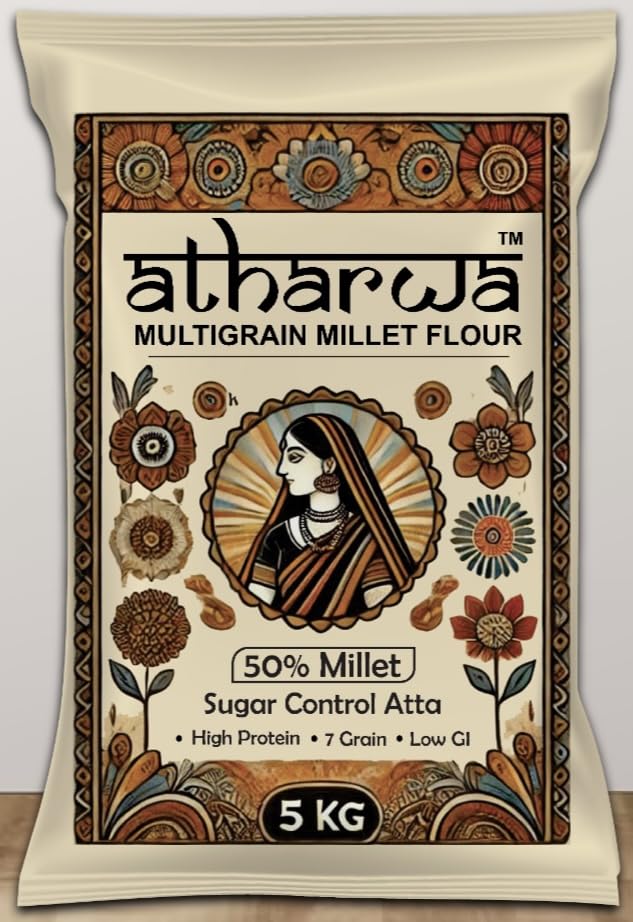 Atharwa Multigrain Millet Atta/Flour, 50% Millet, Sugar Control Atta ...