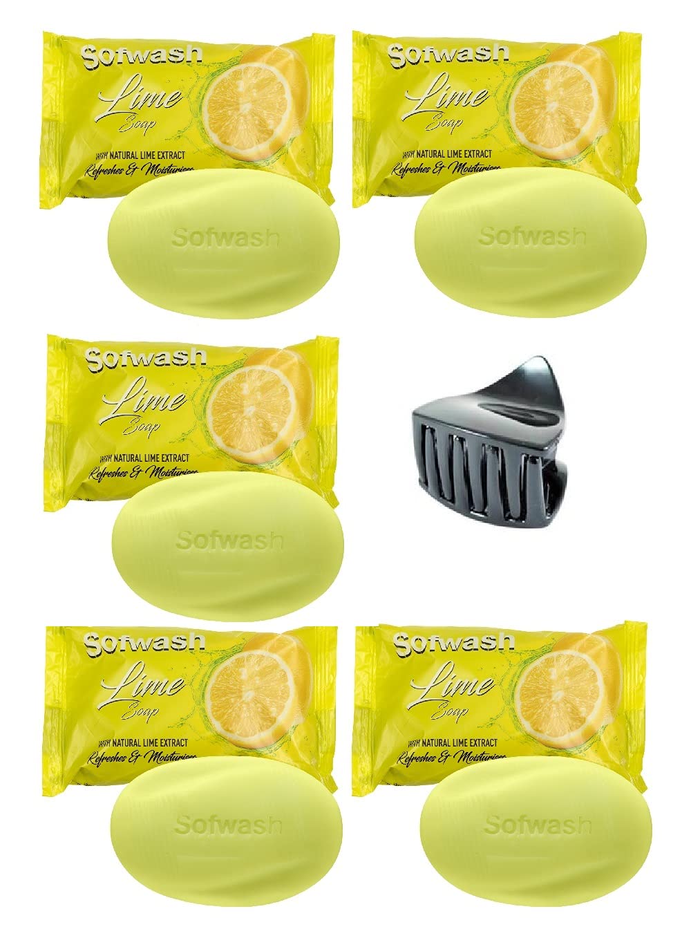 Buy Modicare Sofwash Lime Soap (Set Of 5 Soaps) + Hairpin Free Online ...