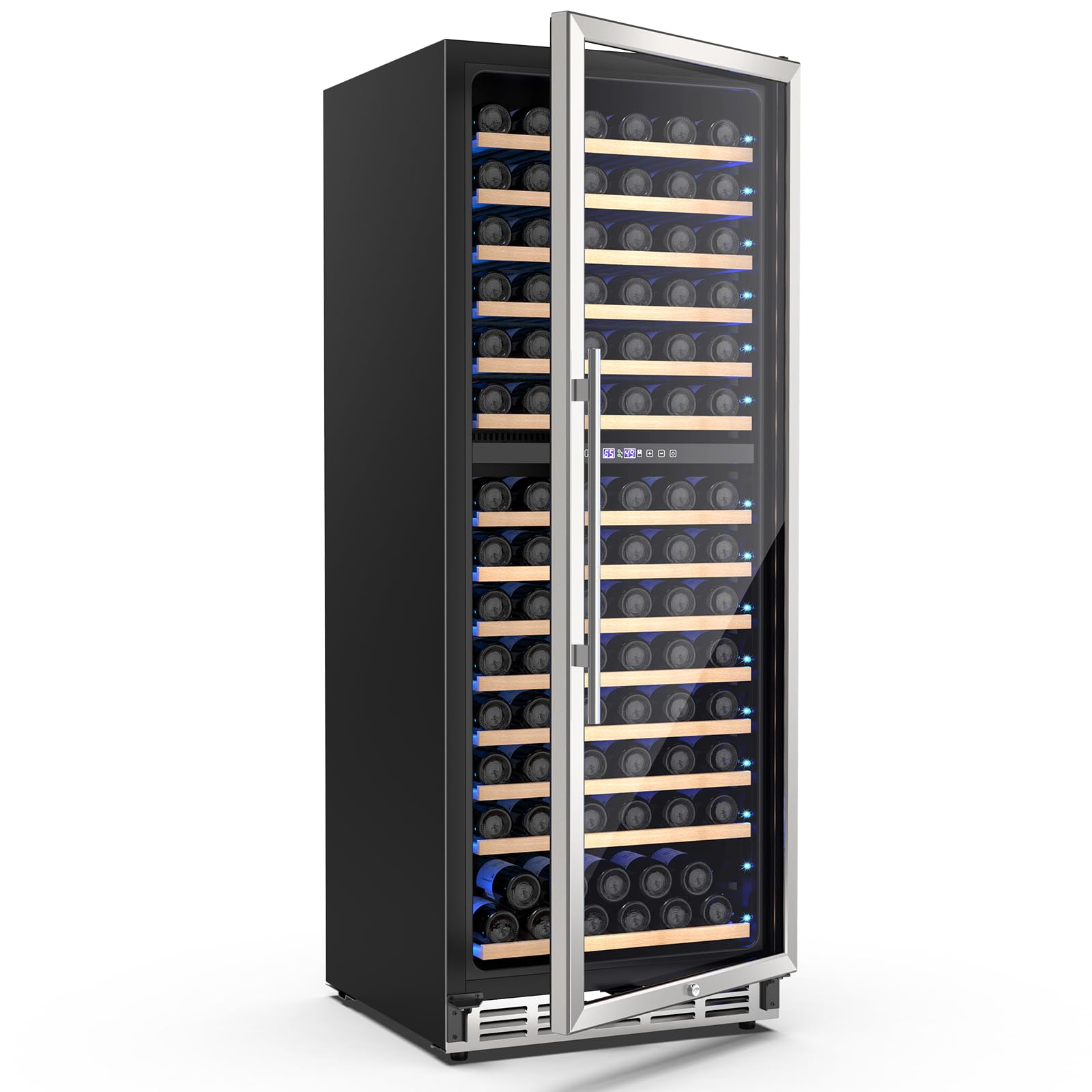 Ecojoy 24 Inch Wine Cooler Dual Zone Wine Cabinet, 154 Bottles ...