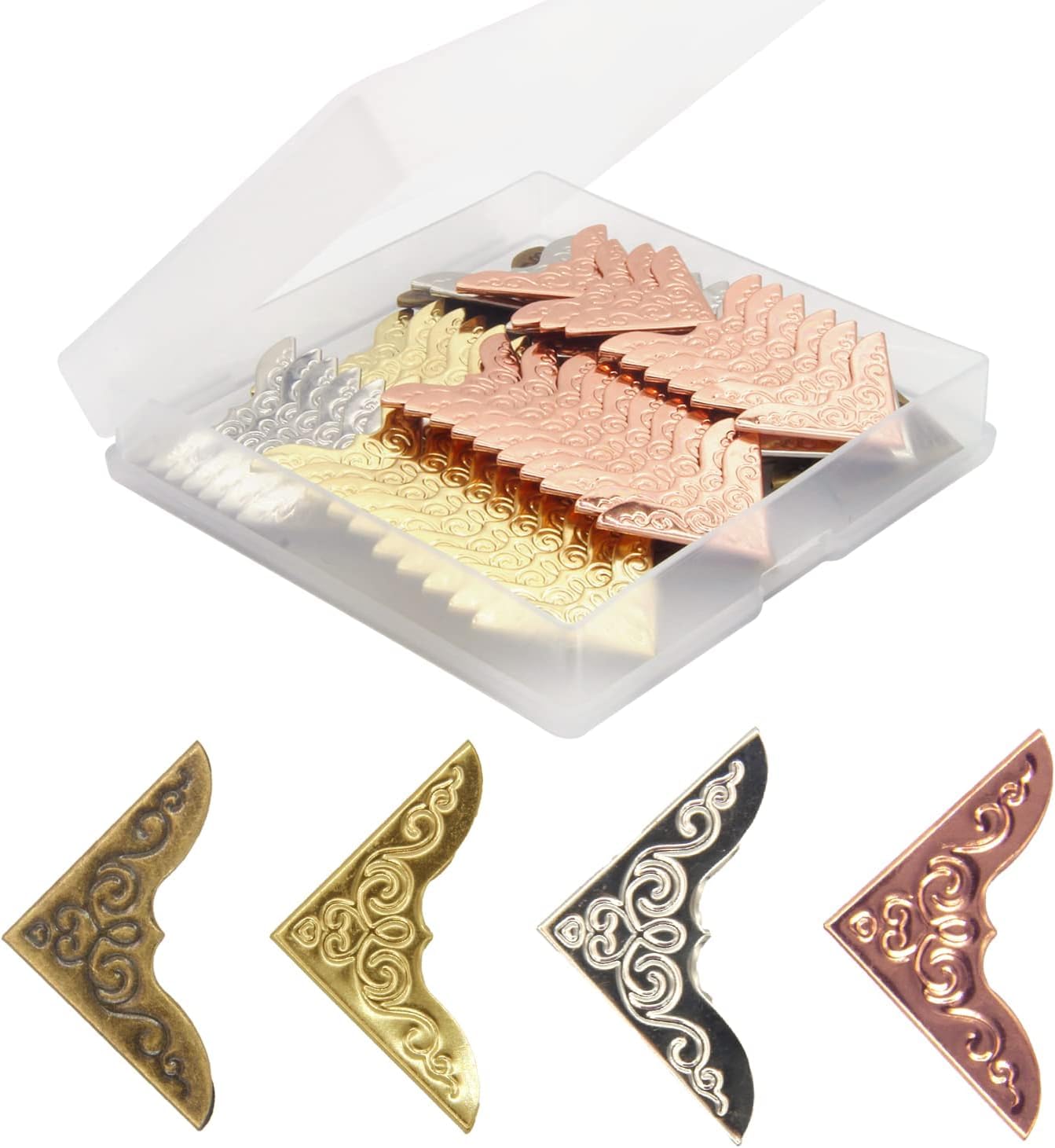 Zarique 80 Pcs Metal Book Corners, Small Book Corner Protector, Vintage ...